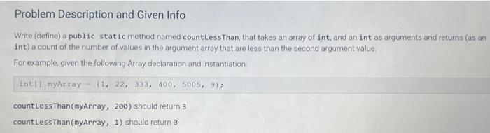 Solved Problem Description and Given Info Write (define) a | Chegg.com