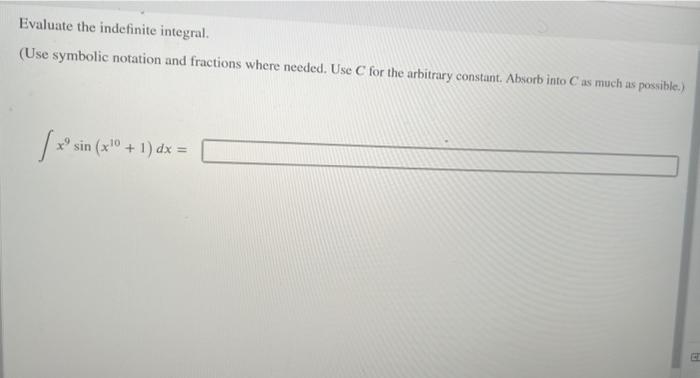 Solved Evaluate the indefinite integral. (Use symbolic | Chegg.com