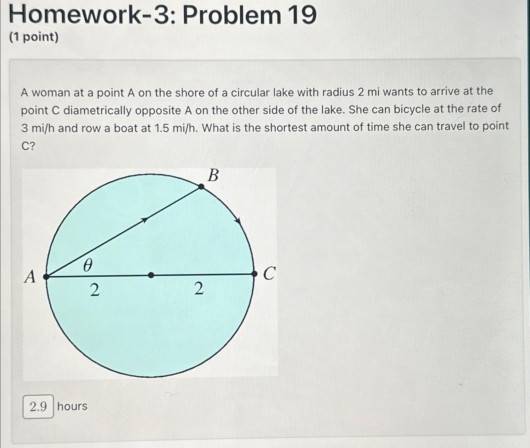 Solved Homework-3: Problem 19(1 ﻿point)A woman at a point A | Chegg.com