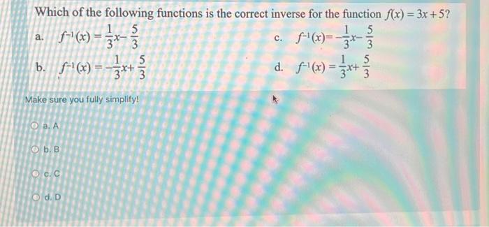 Solved The two functions in the graph shown are reflections | Chegg.com