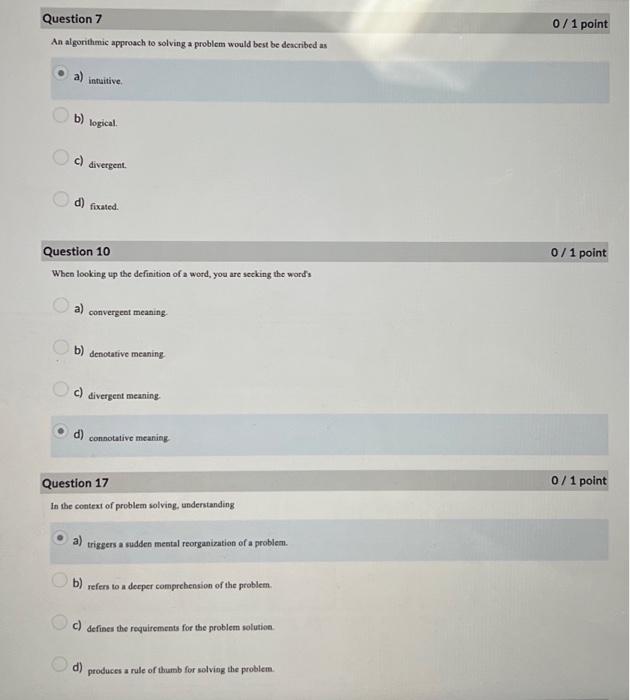 Solved Question 7 An algorithmic approach to solving a | Chegg.com
