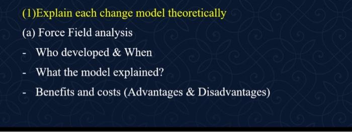 Solved (1)Explain each change model theoretically (a) Force | Chegg.com