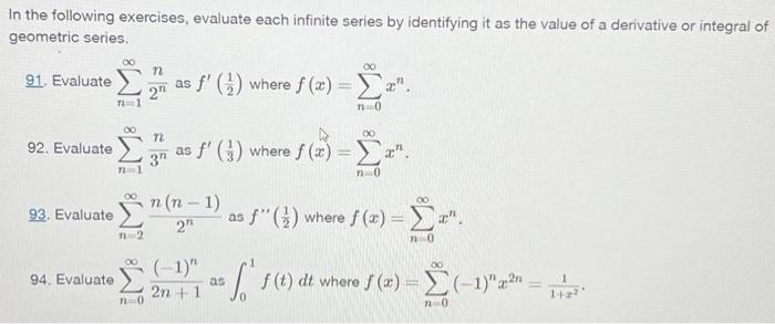 Solved In the following exercises, evaluate each infinite | Chegg.com