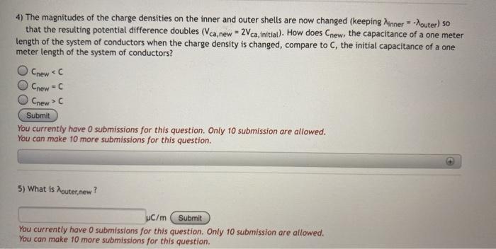 Solved 1 Concentric Cylindrical Conducting Shells 2 3 4 5 6 | Chegg.com
