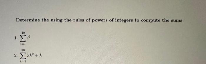 Solved Determine the using the rules of powers of integers | Chegg.com
