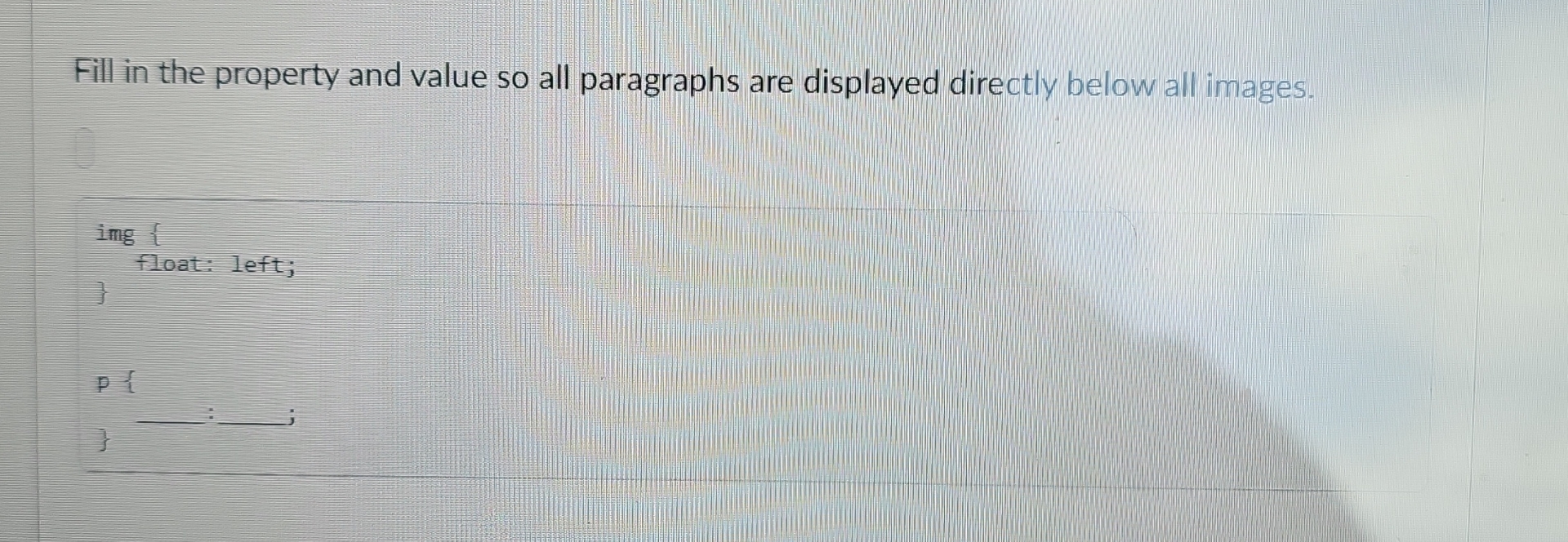 Solved Fill in the property and value so all paragraphs are | Chegg.com