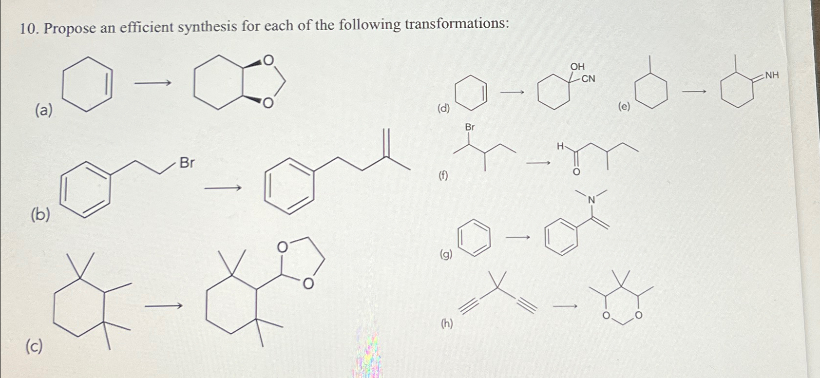 Solved Propose an efficient synthesis for each of the | Chegg.com