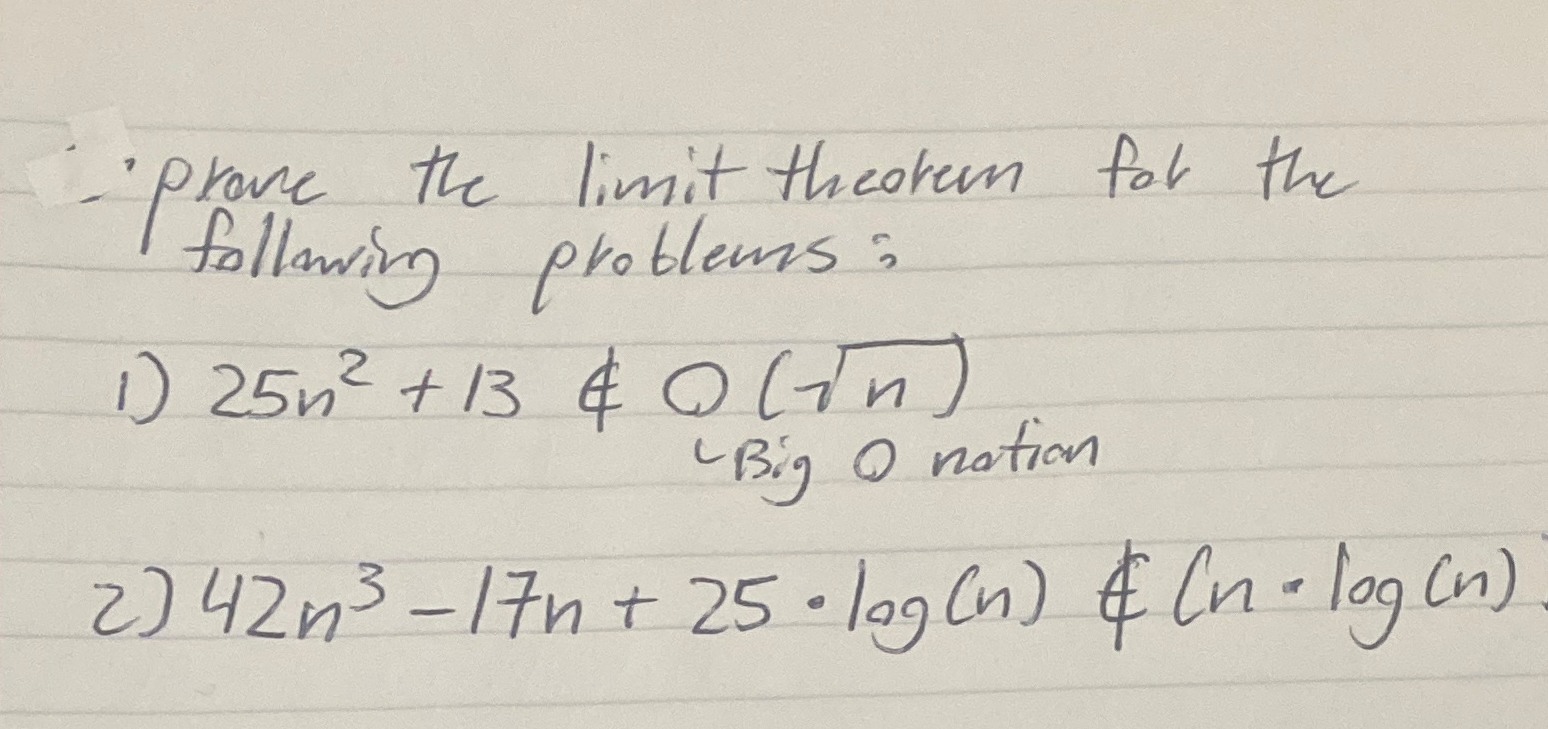 Solved prove the limit theokem for the following | Chegg.com Solved prove the limit theokem for the following | Chegg.com