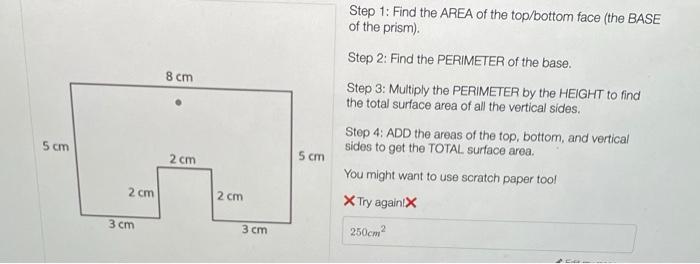 Solved find perimeter of base, multiply perimeter by the | Chegg.com