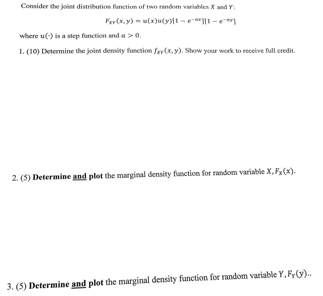 Solved Consider The Joint Distribution Function Of Two