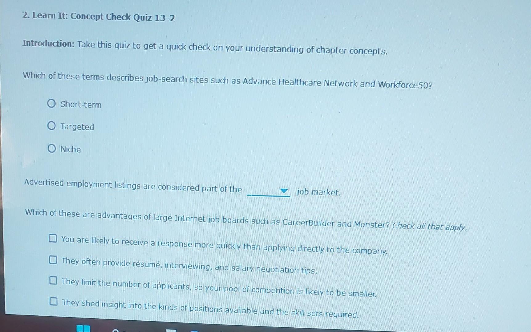 Introduction: Take this quiz to get a quick check on | Chegg.com