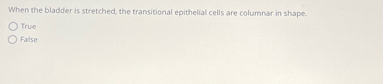 Solved When the bladder is stretched, the transitional | Chegg.com