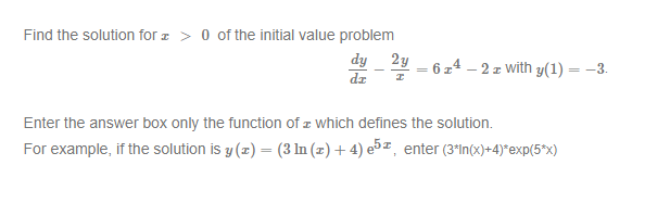 Solved Find the solution for x>0 ﻿of the initial value | Chegg.com