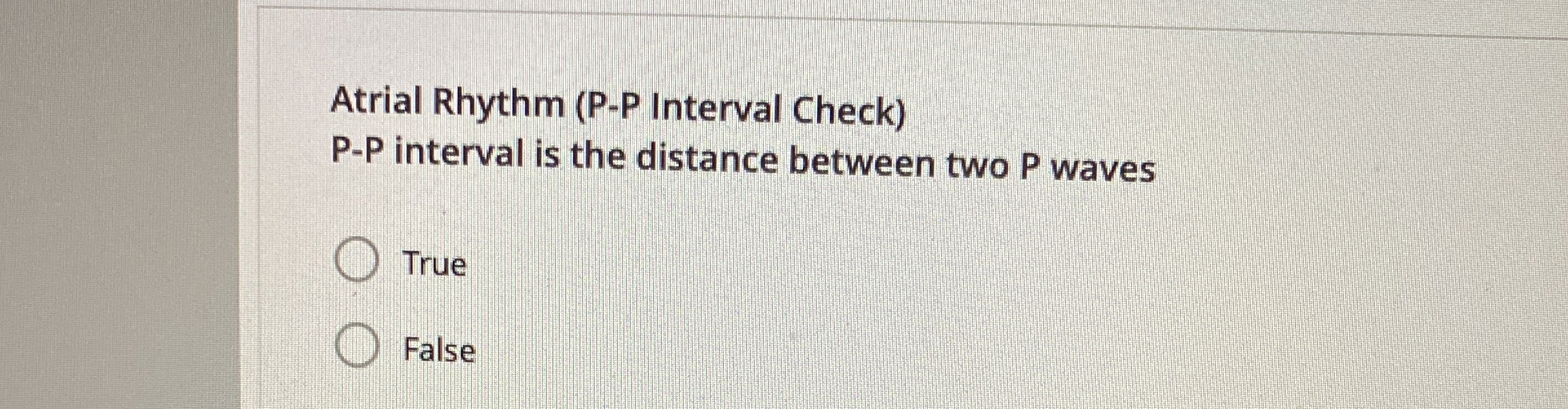 Solved Atrial Rhythm (P-P Interval Check)P -P interval is | Chegg.com