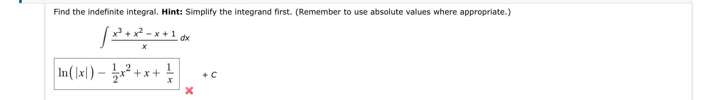Solved Find the indefinite integral. Hint: Simplify the | Chegg.com