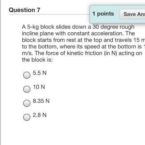 Solved need answer A 5-kg block slides down a 30 degree | Chegg.com