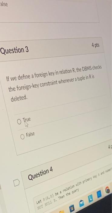 Solved If the attribute K of a relation is a foreign key, | Chegg.com