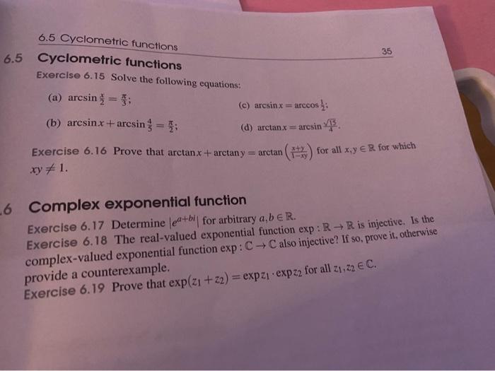 Solved 6.4 Trigonometric functions Exercise 6.8 Consider the | Chegg.com