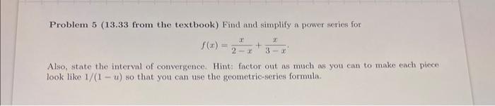 Solved Problem 5 (13.33 from the textbook) Find and simplify | Chegg.com