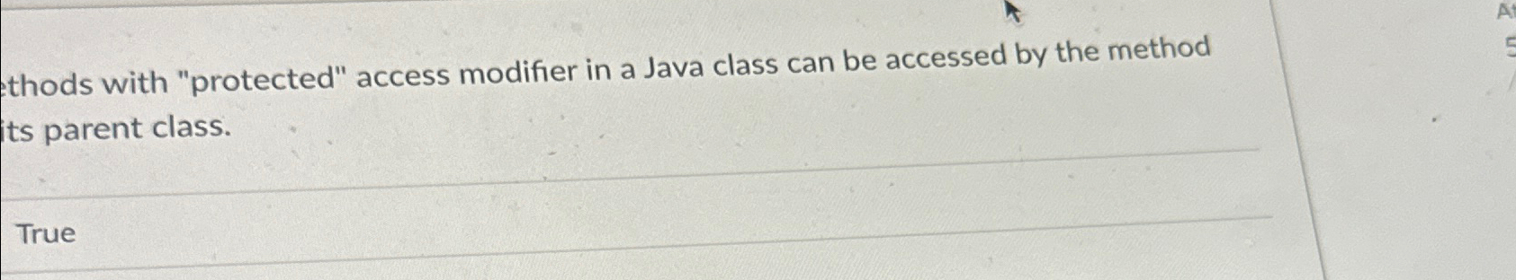 Solved thods with "protected" access modifier in a Java | Chegg.com