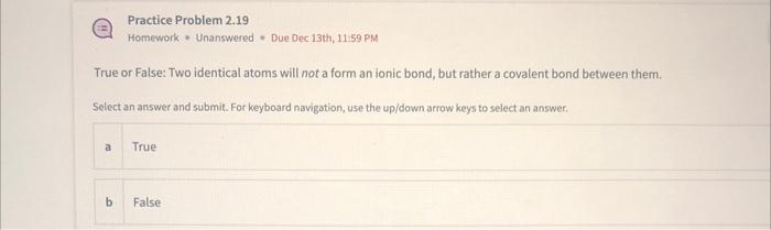Solved Practice Problem 2.19 Homework - Unanswered - Due Dec | Chegg.com
