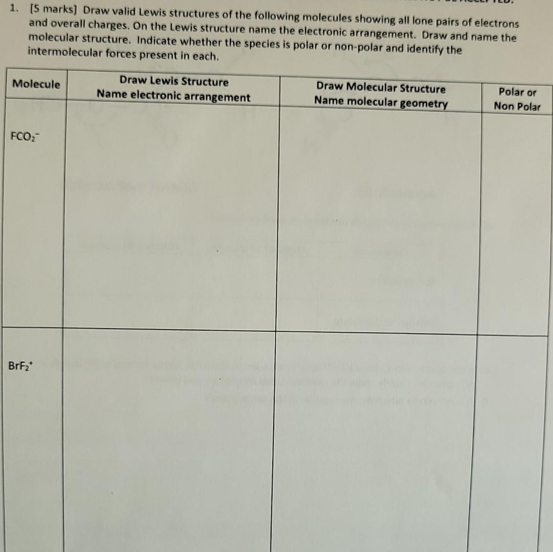 Solved 4. [5 marks] Draw all possible resonance structures | Chegg.com