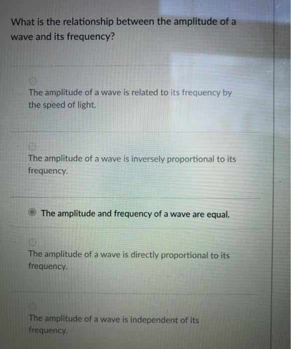 Solved What is the relationship between the amplitude of a | Chegg.com