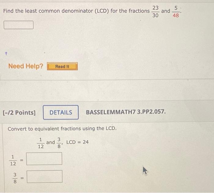 Solved Find the least common denominator (LCD) for the | Chegg.com