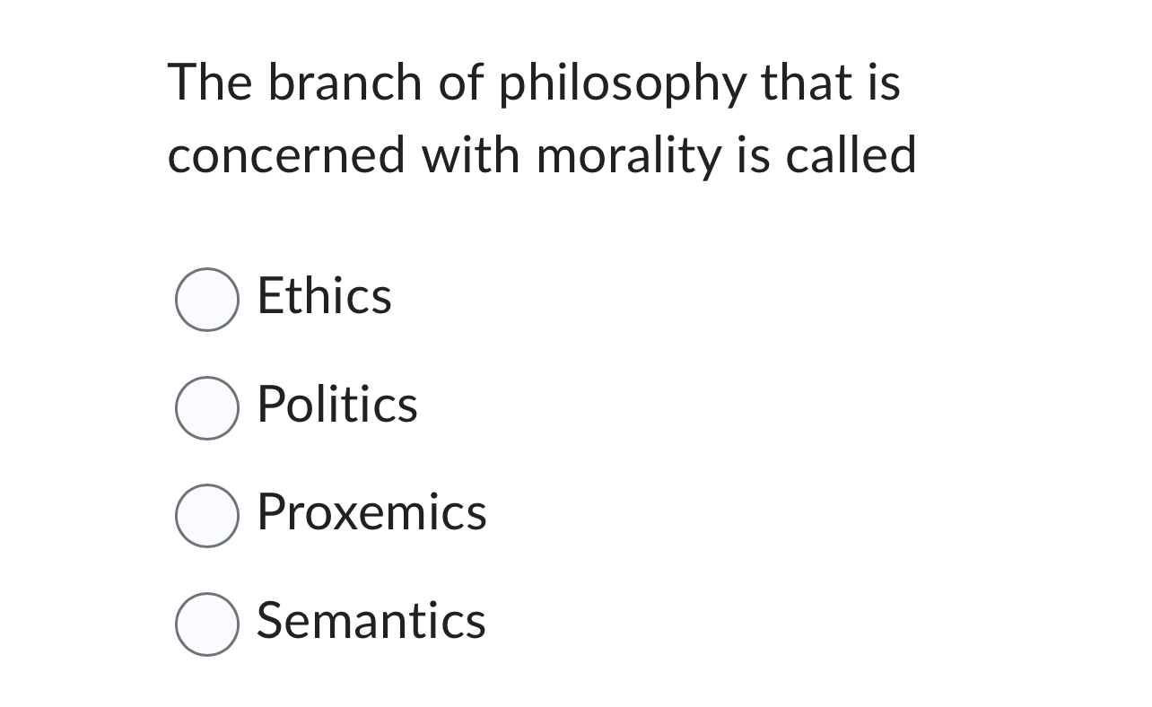 Solved The branch of philosophy that isconcerned with | Chegg.com