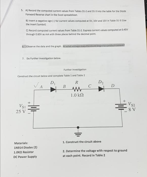 Solved 31 Diode Characteristics Name Date Class READING | Chegg.com