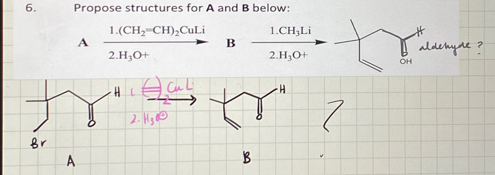 Propose structures for A and B below:B | Chegg.com
