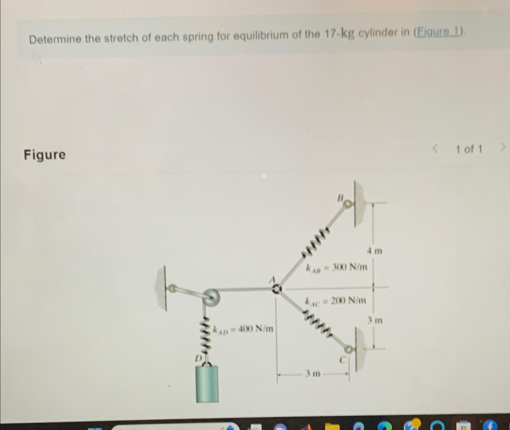 Solved Determine strech of spring Ab,Ac,Ad Determine the | Chegg.com