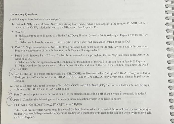 Solved Laboratory Questions Cirele the questions that have | Chegg.com