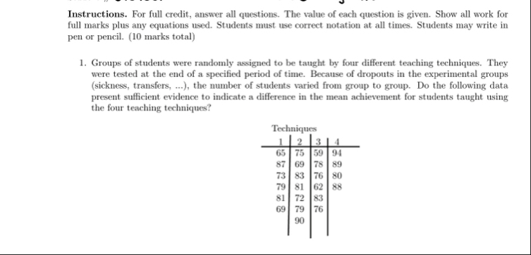 Solved Instructions. For full credit, answer all questions. | Chegg.com