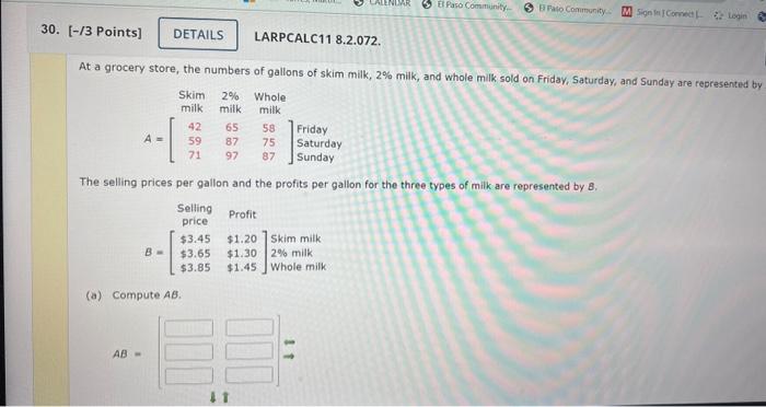 Solved At a grocery store, the numbers of gallons of skim | Chegg.com