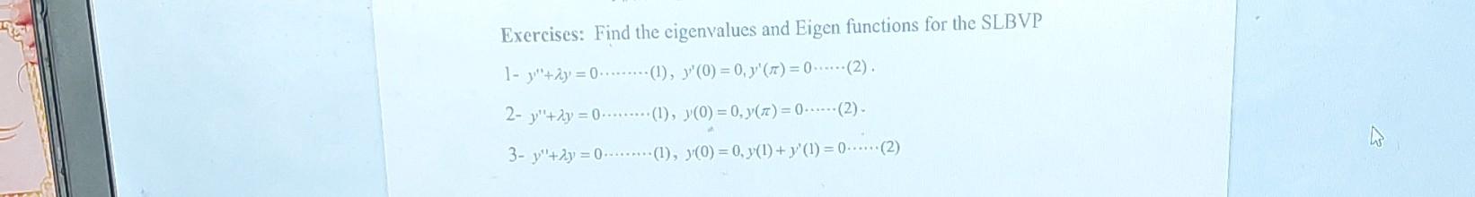 Solved Exercises Find The Eigenvalues And Eigen Functions 1371