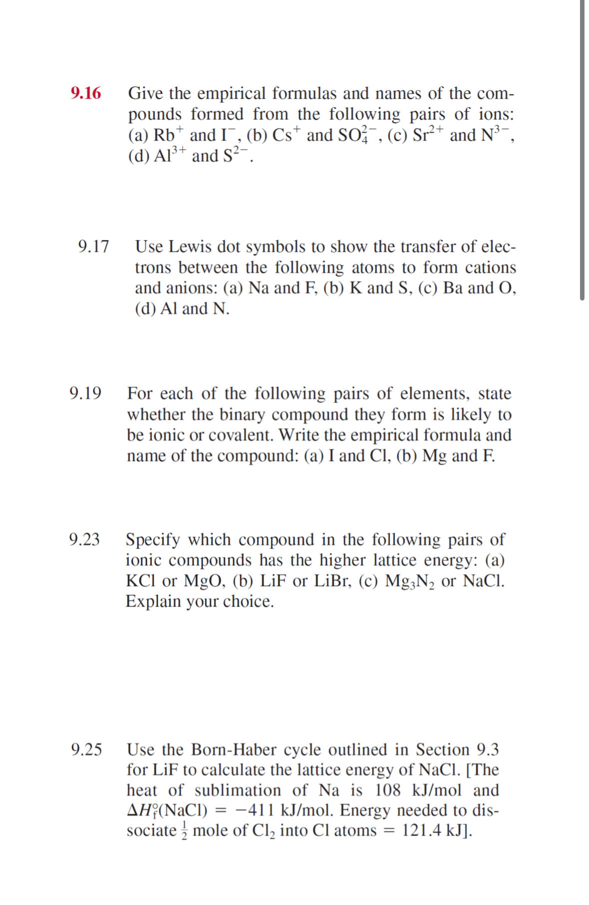 Solved 9.16 ﻿Give the empirical formulas and names of the | Chegg.com