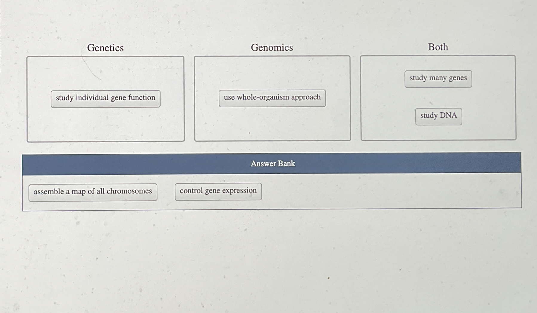 Solved Geneticsstudy individual gene functionGenomicsuse | Chegg.com