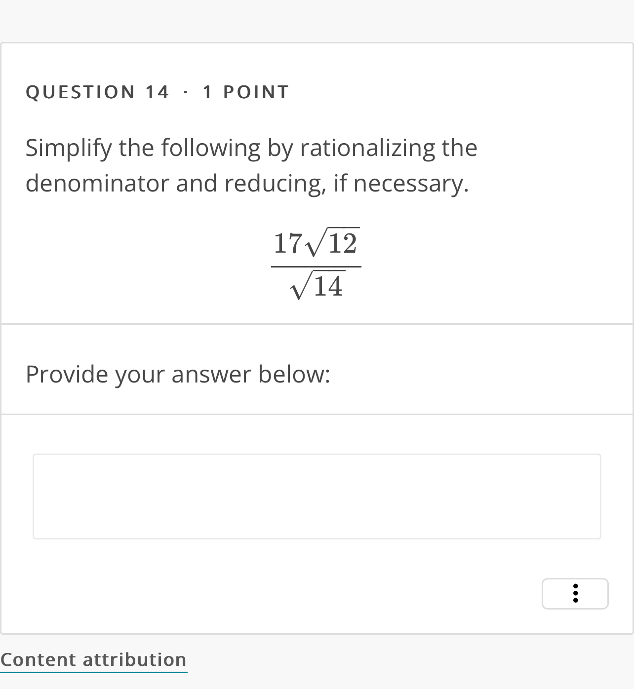 Solved QUESTION 14 * 1 ﻿POINTSimplify the following by | Chegg.com