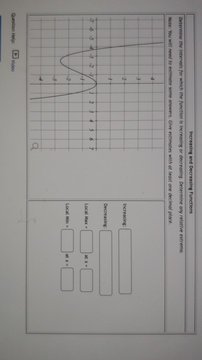 Solved Increasing and Decreasing Functions Determine the | Chegg.com