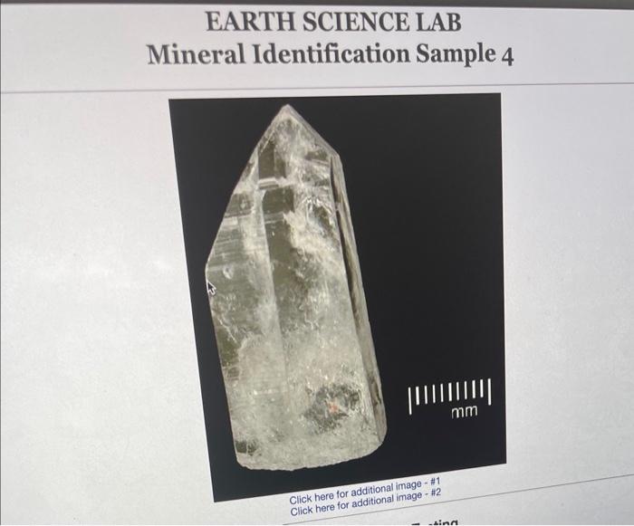 Solved EARTH SCIENCE LAB Mineral Identification Sample | Chegg.com