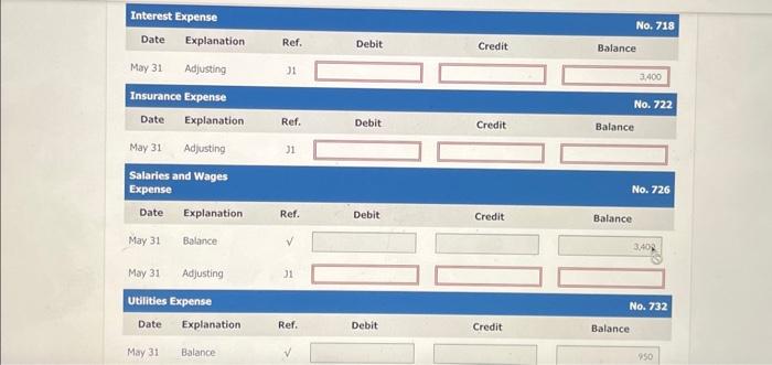 Prepare a ledger using the three-column form of | Chegg.com