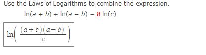 Solved Use the Laws of Logarithms to combine the | Chegg.com