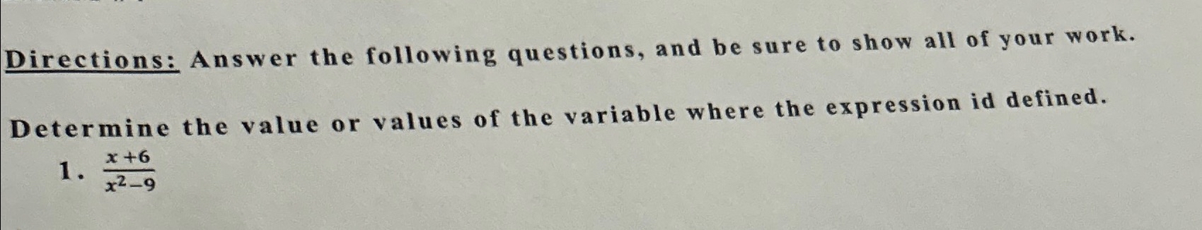 Solved Directions: Answer the following questions, and be | Chegg.com