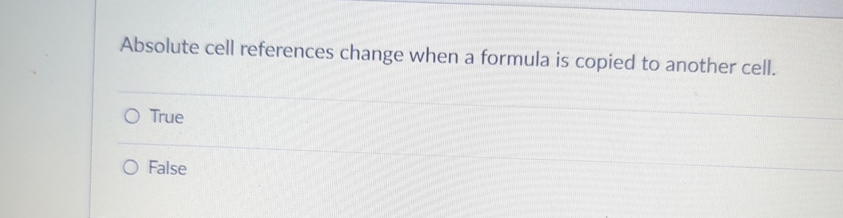 Solved Absolute cell references change when a formula is | Chegg.com
