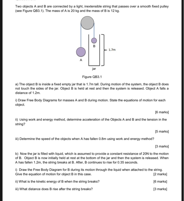 Solved Two Objects A And B Are Connected By A Light
