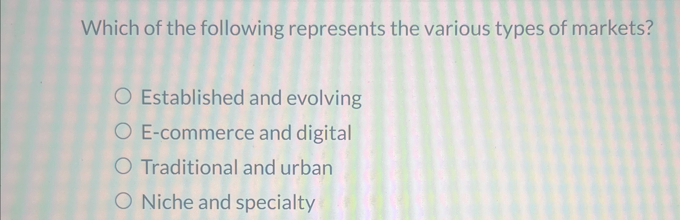Solved Which of the following represents the various types | Chegg.com