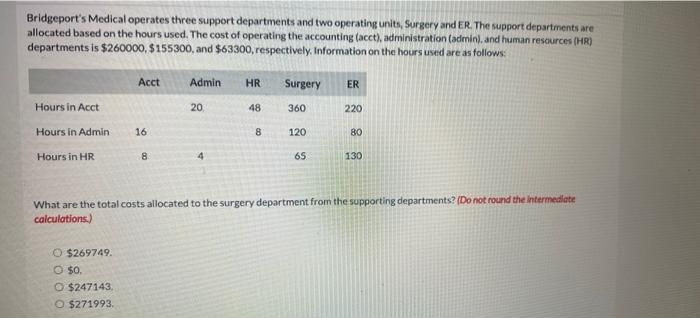 Solved Which of the following allocation bases would be | Chegg.com