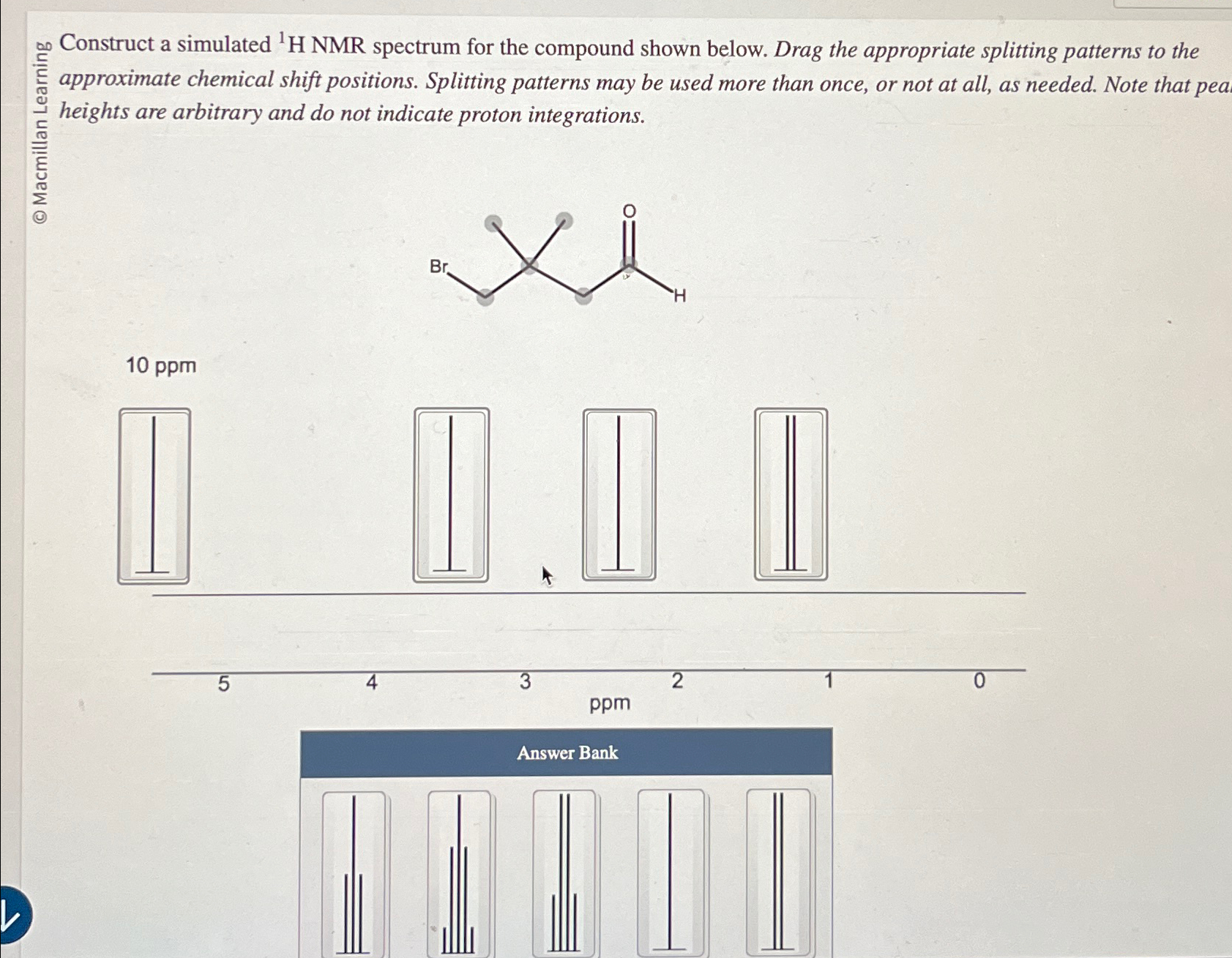 Solved Construct a simulated ?1H ﻿NMR spectrum for the | Chegg.com