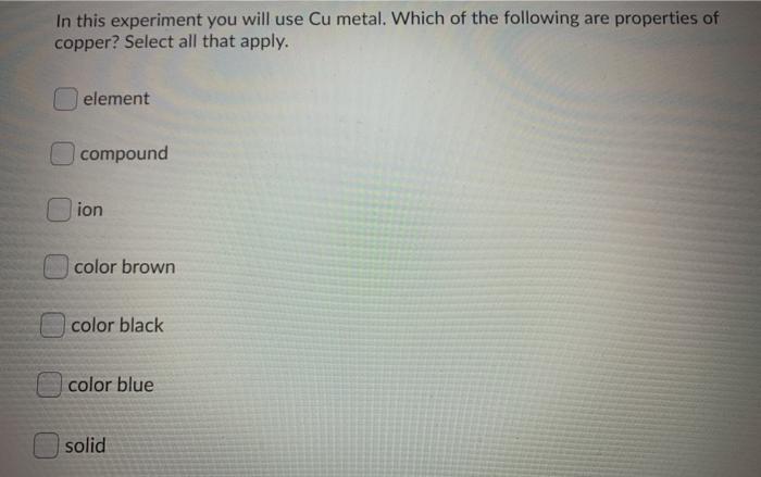 Solved In this experiment you will see how CuO is formed. | Chegg.com